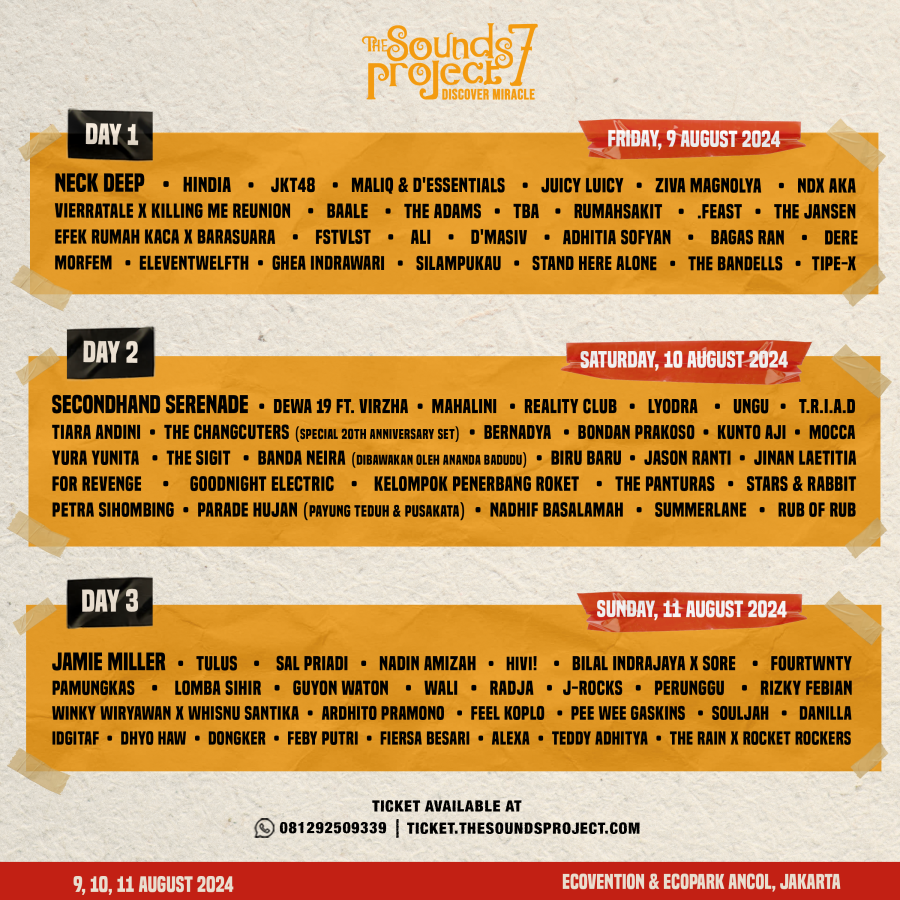 The Sounds Project 7 Hadirkan Lebih dari 90 Nama untuk Line Up Utama ...